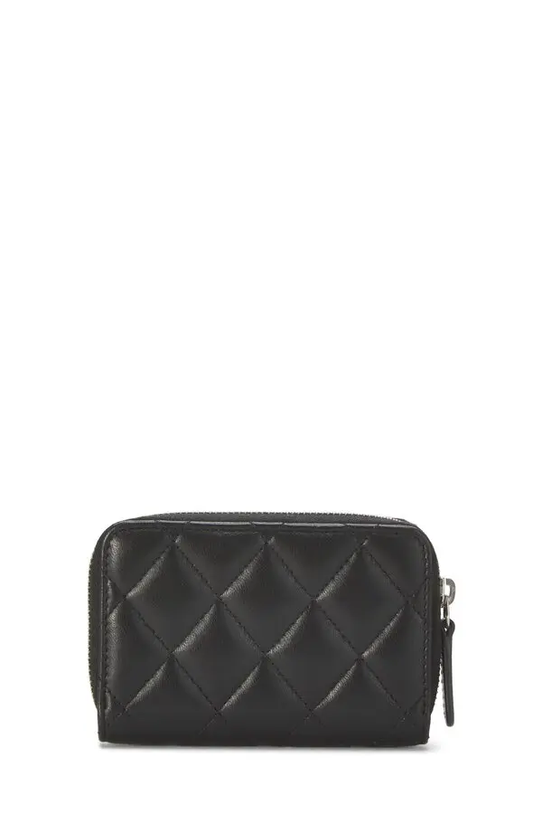 Chanel Lambskin Zip Around Coin Purse - Black