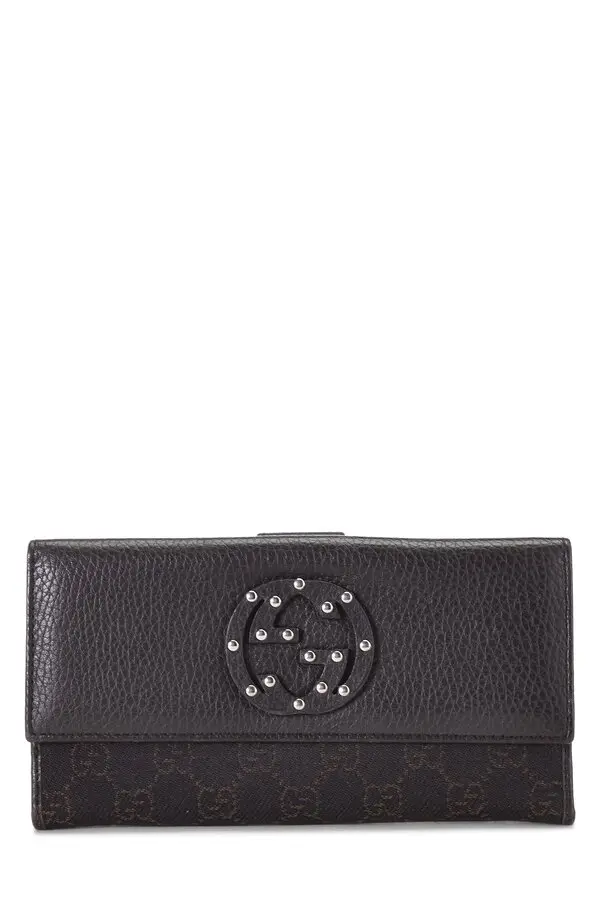 Gucci Gg Canvas Studded Soho Continental Wallet - Brown