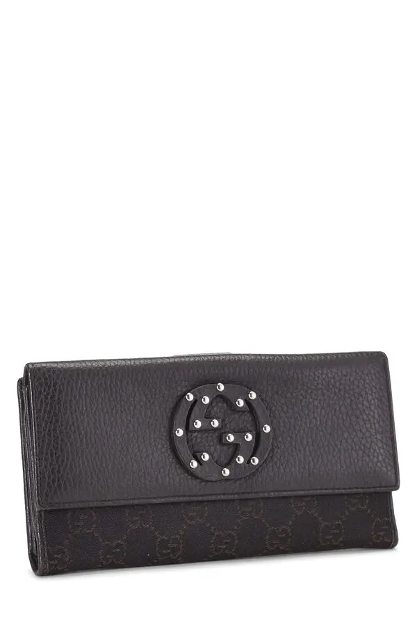 Gucci Gg Canvas Studded Soho Continental Wallet