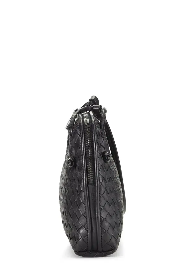 Bottega Veneta Intrecciato Leather Nodini Crossbody - Black