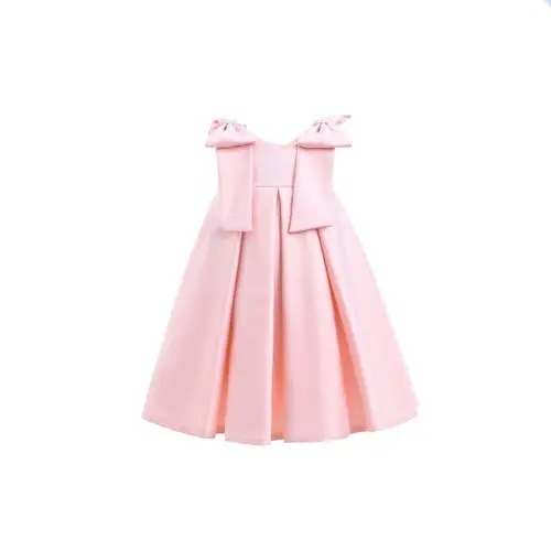 TULLEEN Palermo Satin Bow Pleated Dress - Pink