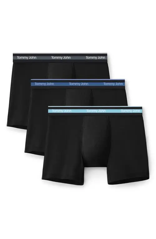 Tommy John 3-pack Comfort Micro 4-inch Boxer Briefs - Black Black (high Tide) Black