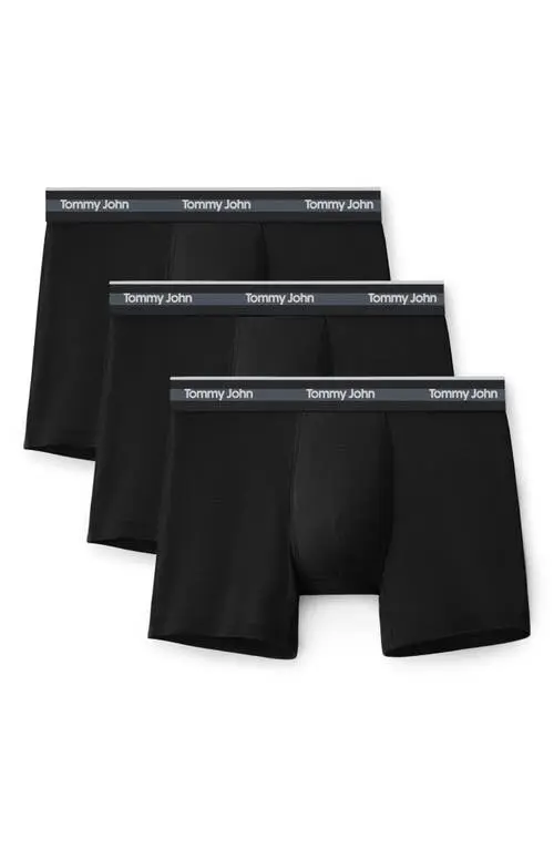 Tommy John 3-pack Comfort Micro 4-inch Boxer Briefs - Black