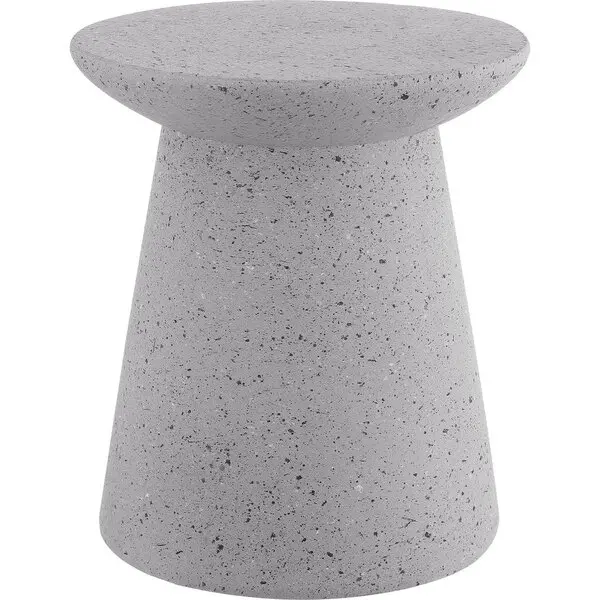 JONATHAN Y Hollie 18" Minimalist Modern Drum Indoor/outdoor Accent Table Pedestal - Gray Terrazzo