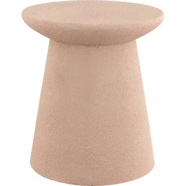 JONATHAN Y Hollie 18" Minimalist Modern Drum Indoor/outdoor Accent Table Pedestal - Pink Frosted
