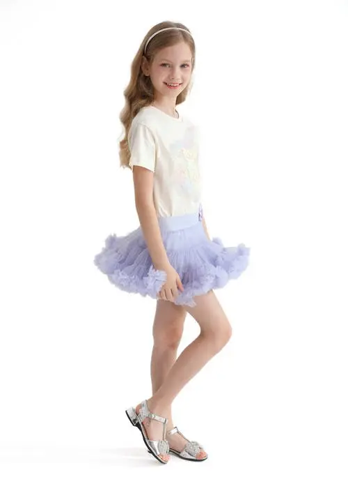 MIMI TUTU Rainbow Heart Applique T-shirt