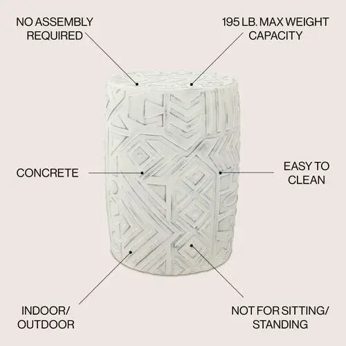 JONATHAN Y Rafi Southwestern Distressed Concrete Geometric Garden Stool