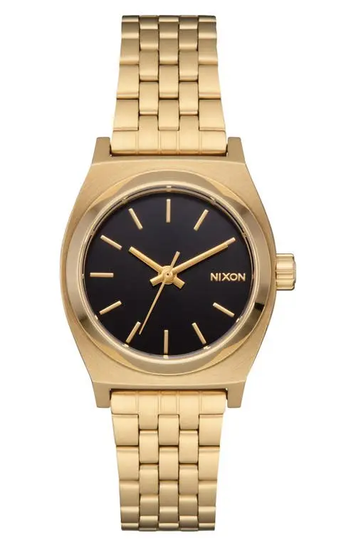 Nixon Small Time Teller Bracelet Watch - Gold/black