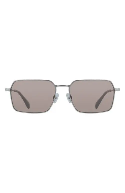 Paul Smith 58mm Modified Rectangle Sunglasses - Matte Silver/ Brown