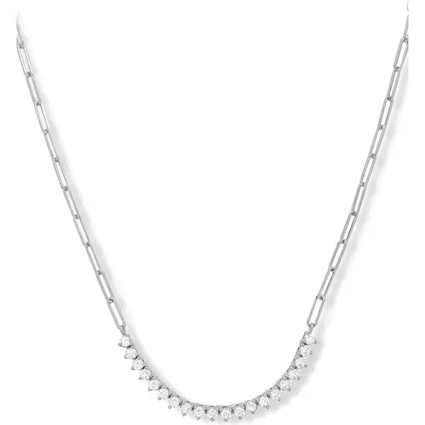 Melinda Maria Cubic Zirconia Chain Necklace - Silverhite
