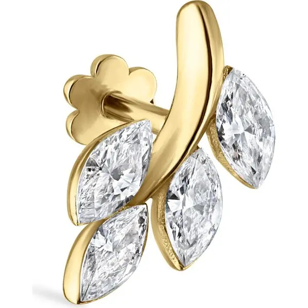 MARIA TASH Diamond Vine Threaded Stud Earring - Yellow Gold