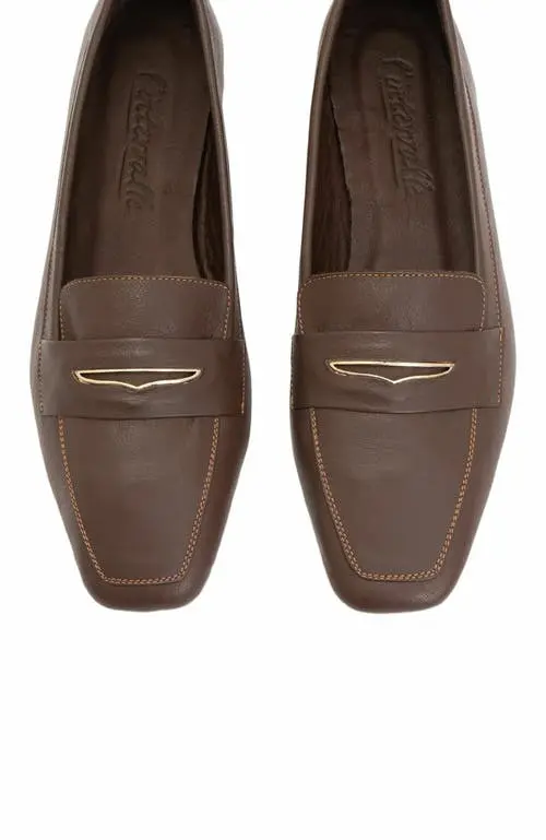 FOREVER & ALWAYS SHOES Iridessa Leather Flat Loafers - Brown Leather