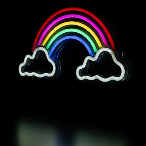NORTHLIGHT Led Rainbow And Clouds Neon Lighted Wall Art15.75 - Multi