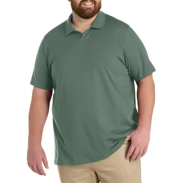 OAK HILL BY DXL Big & Tall 37.5® Technology Notched Performance Polo Shirt - Dark Forest