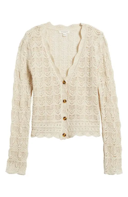 BEACHLUNCHLOUNGE Tamia Pointelle Knit Cardigan - Egg Shell