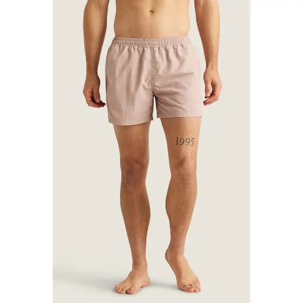 AUTO-REPLY™ Sebastian Solid 4-inch Nylon Swim Trunks - Clay