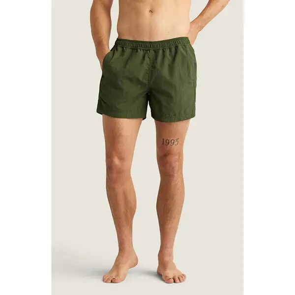 AUTO-REPLY™ Sebastian Solid 4-inch Nylon Swim Trunks - Moss