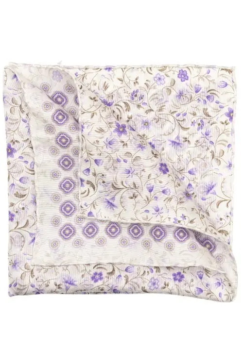 ELIZABETTA Italodouble Sided Silk Pocket Square For - Lavender