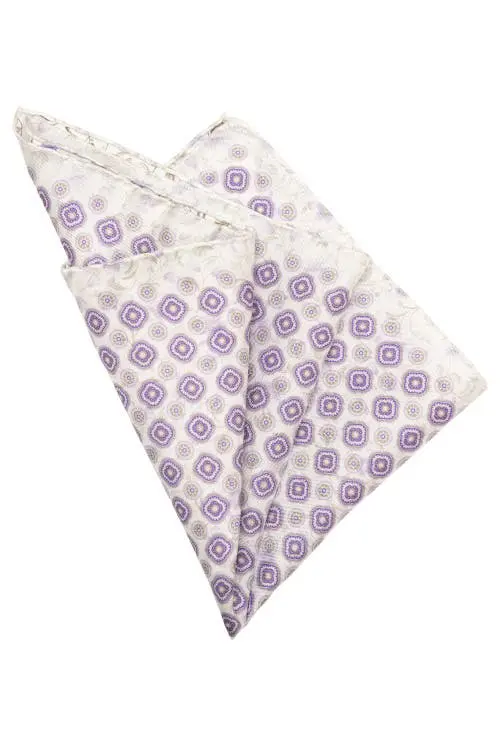 ELIZABETTA Italodouble Sided Silk Pocket Square For - Lavender