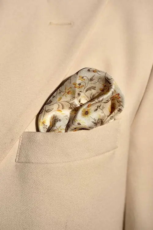 ELIZABETTA Italodouble Sided Silk Pocket Square For - Yellow