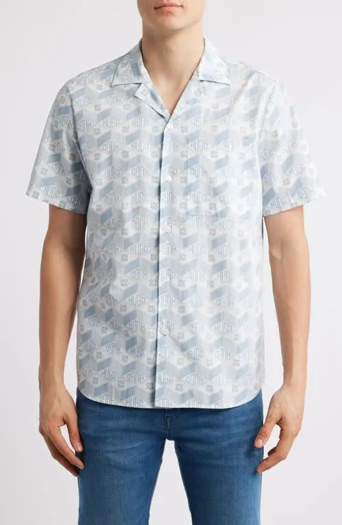 Hugo Ellino Logo Print Camp Shirt
