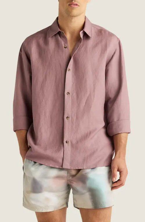 AUTO-REPLY™ Andrew Linen Blend Button-up Shirt - Clay