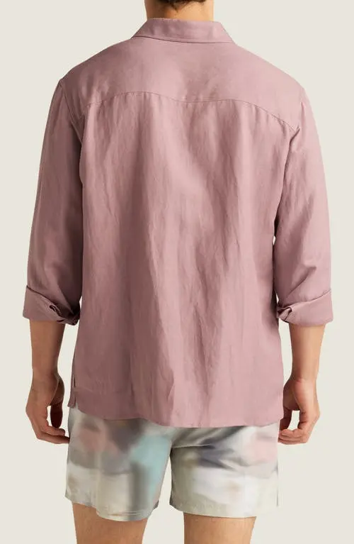 AUTO-REPLY™ Andrew Linen Blend Button-up Shirt - Clay