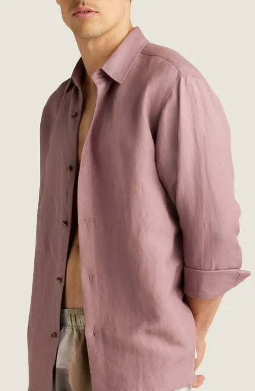 AUTO-REPLY™ Andrew Linen Blend Button-up Shirt - Clay