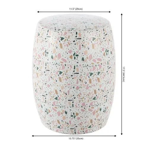 JONATHAN Y Chiara 17.5" Terrazzo Ceramic Garden Stool