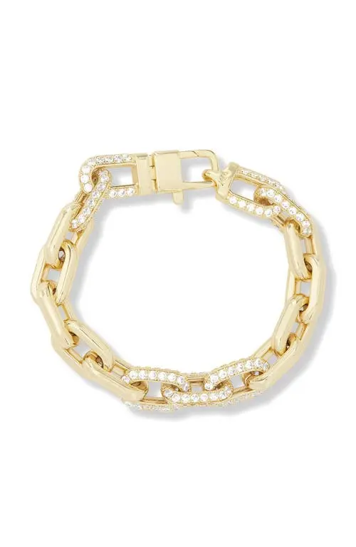 Melinda Maria Frankie Pavé Zirconia Link Bracelet - Goldhite
