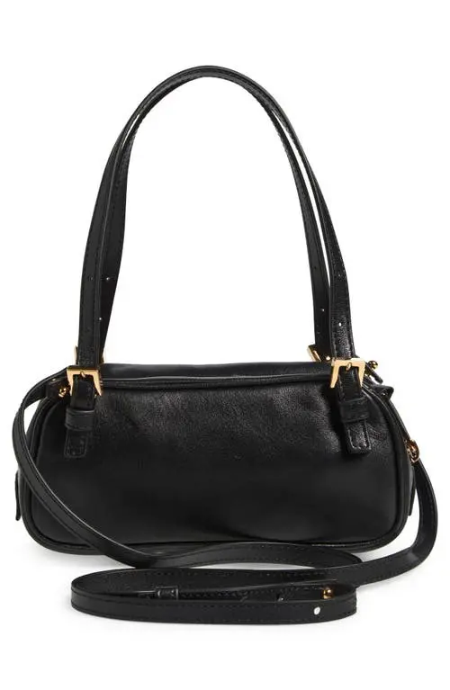 Versace Mini Logo East/west Leather Shoulder Bag - Black Versace Gold