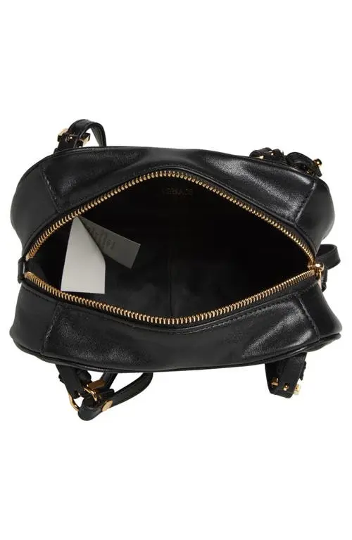 Versace Mini Logo East/west Leather Shoulder Bag - Black Versace Gold