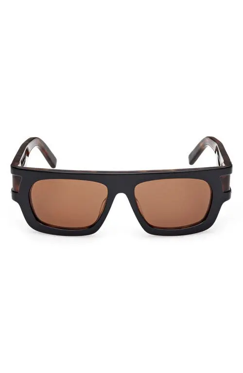 Mcm 54mm Rectangle Sunglasses - Black / Other / Roviex