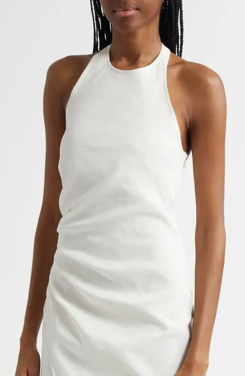 A.L.C. Sylvie Halter Neck Linen-blend Dress - White