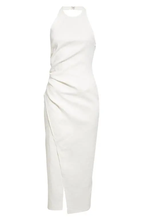 A.L.C. Sylvie Halter Neck Linen-blend Dress - White