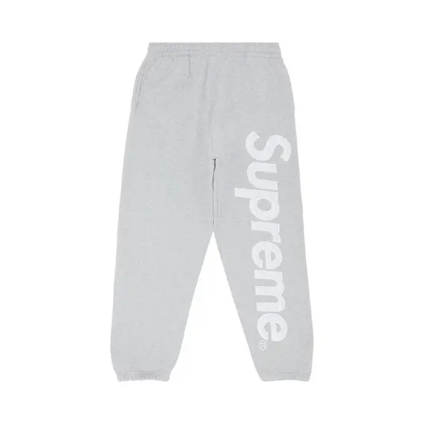 Supreme Satin Appliqué Sweatpant - Grey