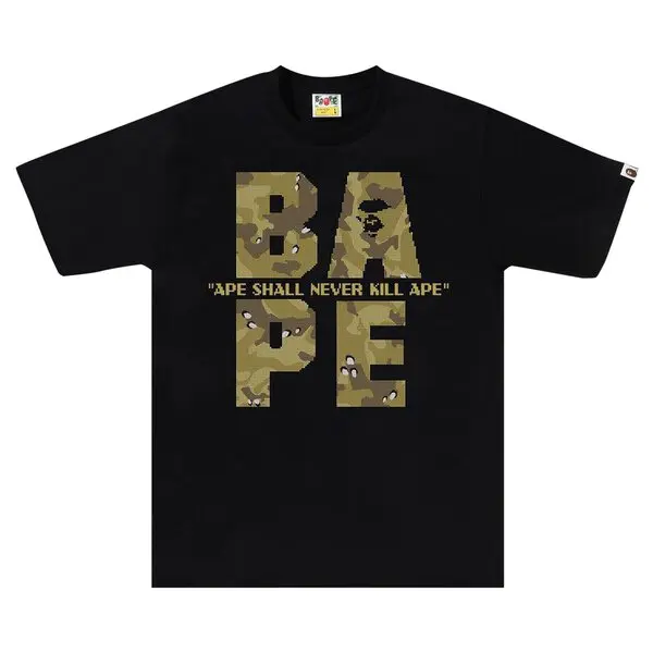 A BATHING APE Bitmap Logo Tee - Black