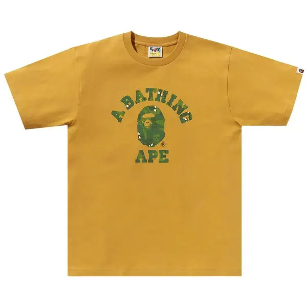 A BATHING APE Bitmap College Tee - Yellow