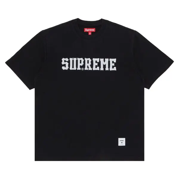 Supreme Twill Appliqué Short-sleeve Top - Black