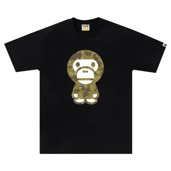 A BATHING APE Bitmap Big Baby Milo Tee - Black