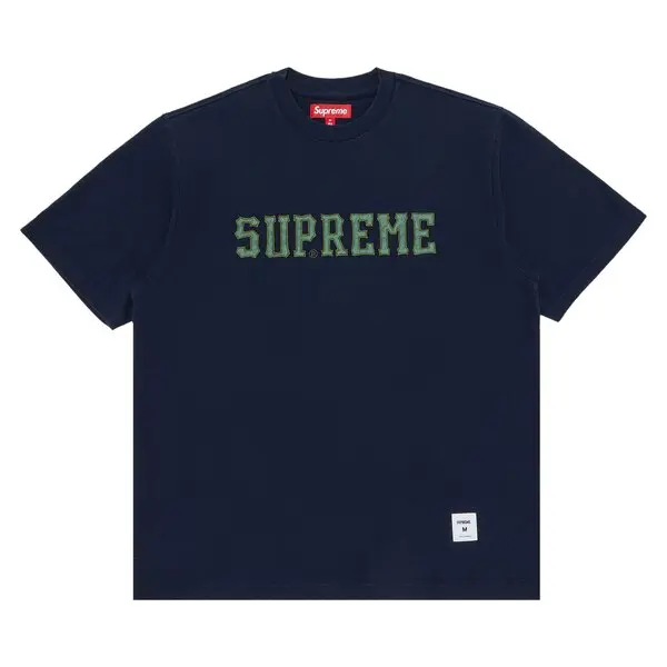 Supreme Twill Appliqué Short-sleeve Top 'navy - Blue