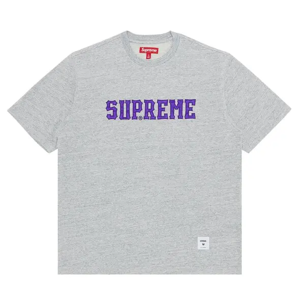 Supreme Twill Appliqué Short-sleeve Top 'heather - Grey