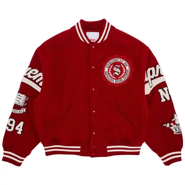 Supreme Veritas Varsity Jacket - Red