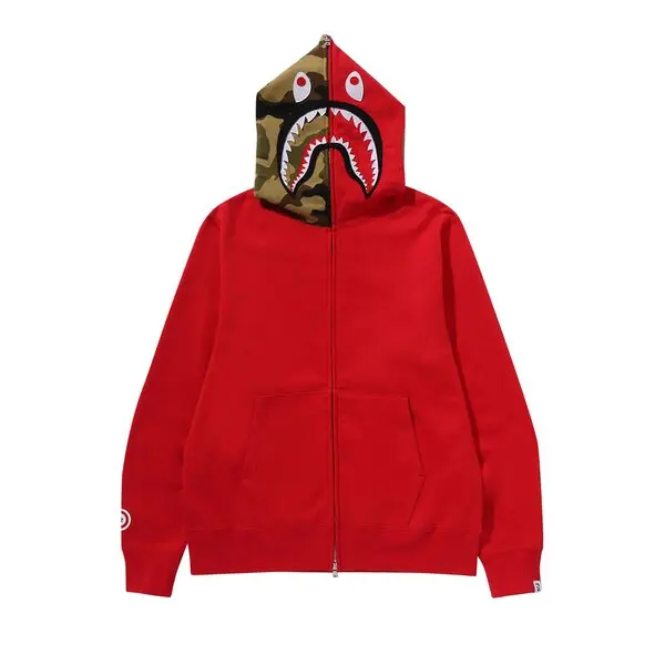 A BATHING APE 1st Shark Full Zip Hoodie - Red