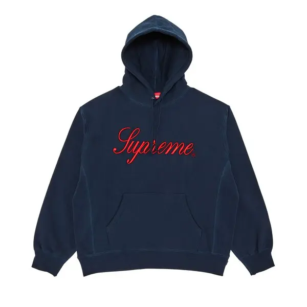 Supreme Embroidered Script Hooded Sweatshirt - Blue