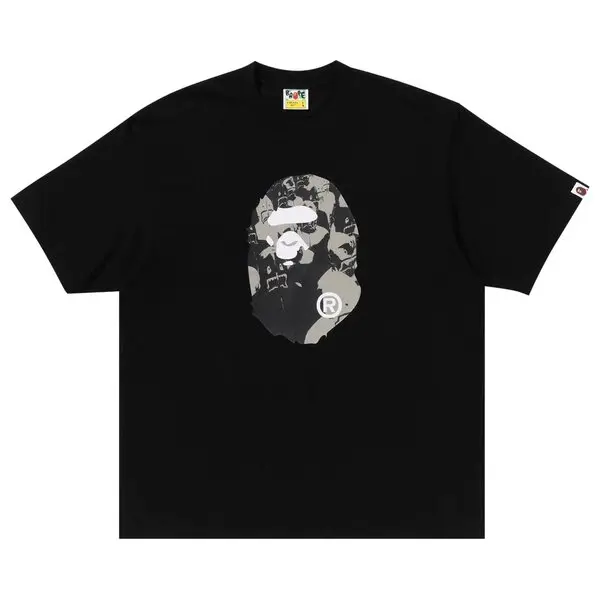A BATHING APE Shark Seijin Ape Head Relaxed Fit Tee - Black