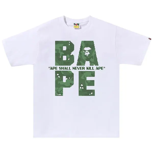 A BATHING APE Bitmap Logo Tee - White