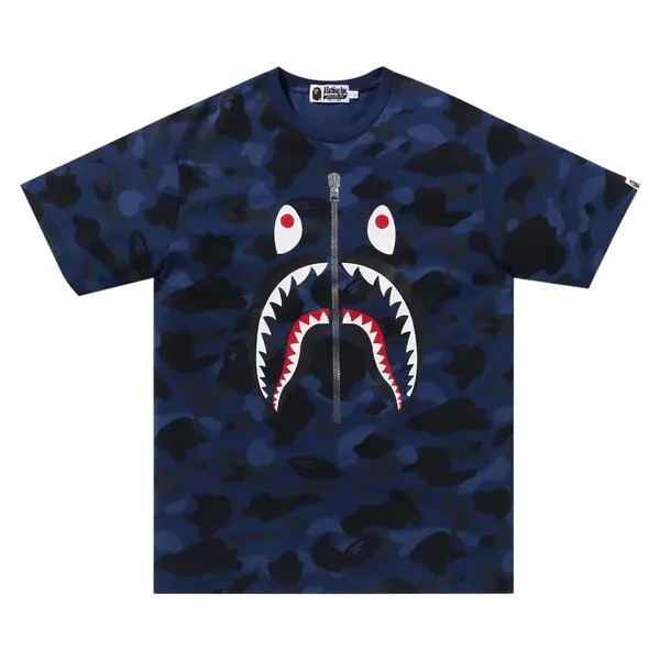 A BATHING APE Color Camo Shark Tee 'navy - Blue