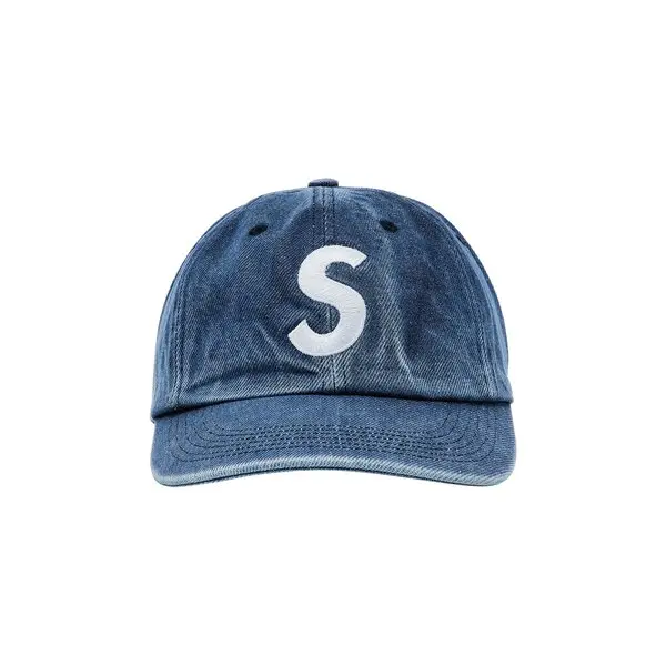 Supreme Pigment S Logo 6-panel Denim Hat - Blue