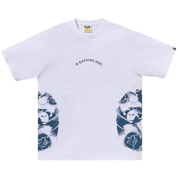 A BATHING APE Japanese Tattoo Side Big Ape Head Tee - White